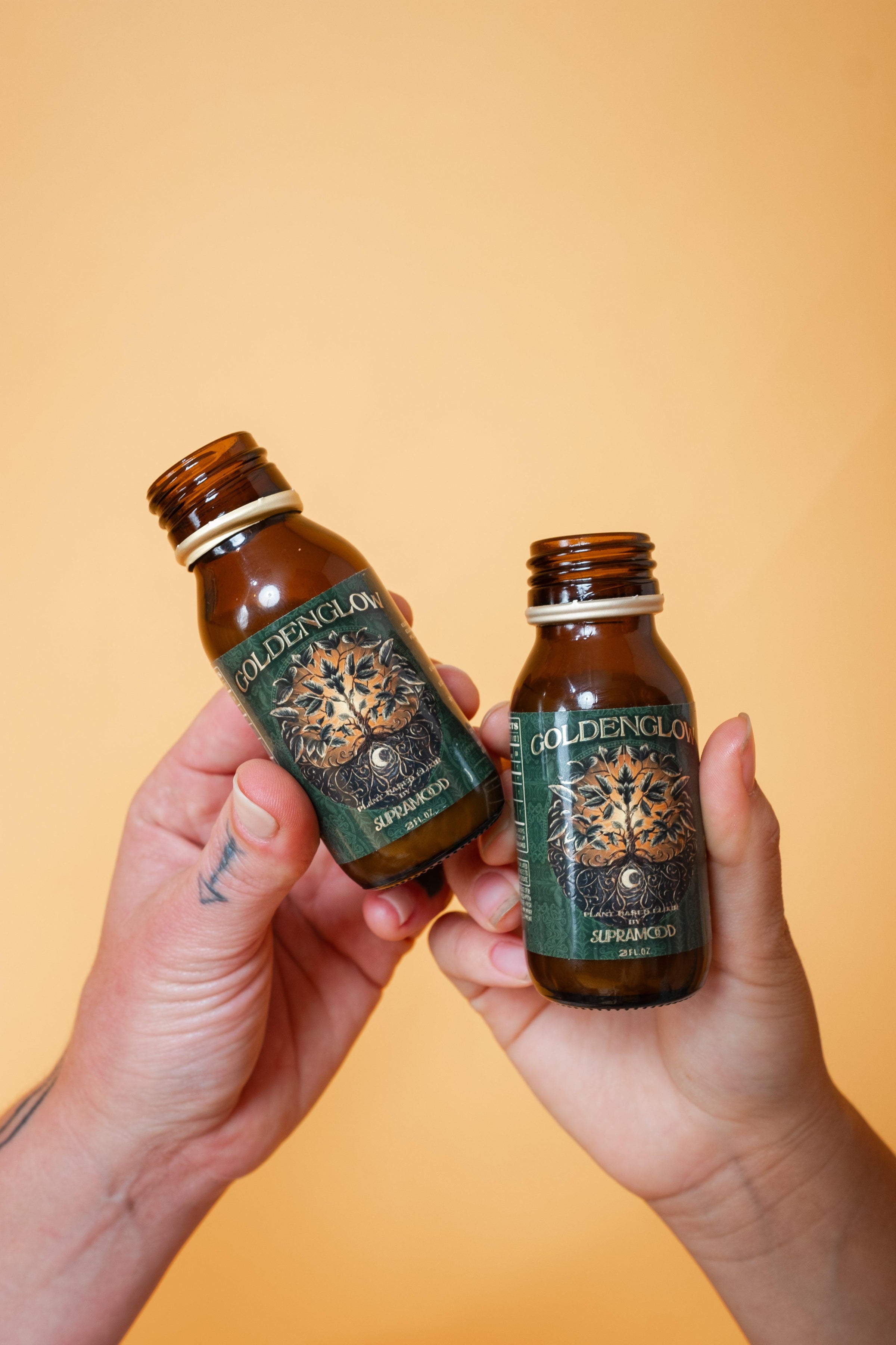 Goldenglow Elixir - Premium Kava & Kratom Herbal Drink | Supramood